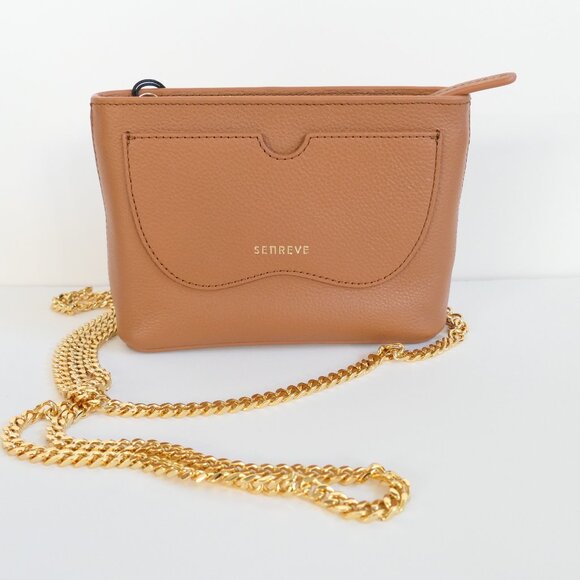 Senreve | Bags | Senreve Mini Atlas Pochette Camel Gold Chain Nwt ...